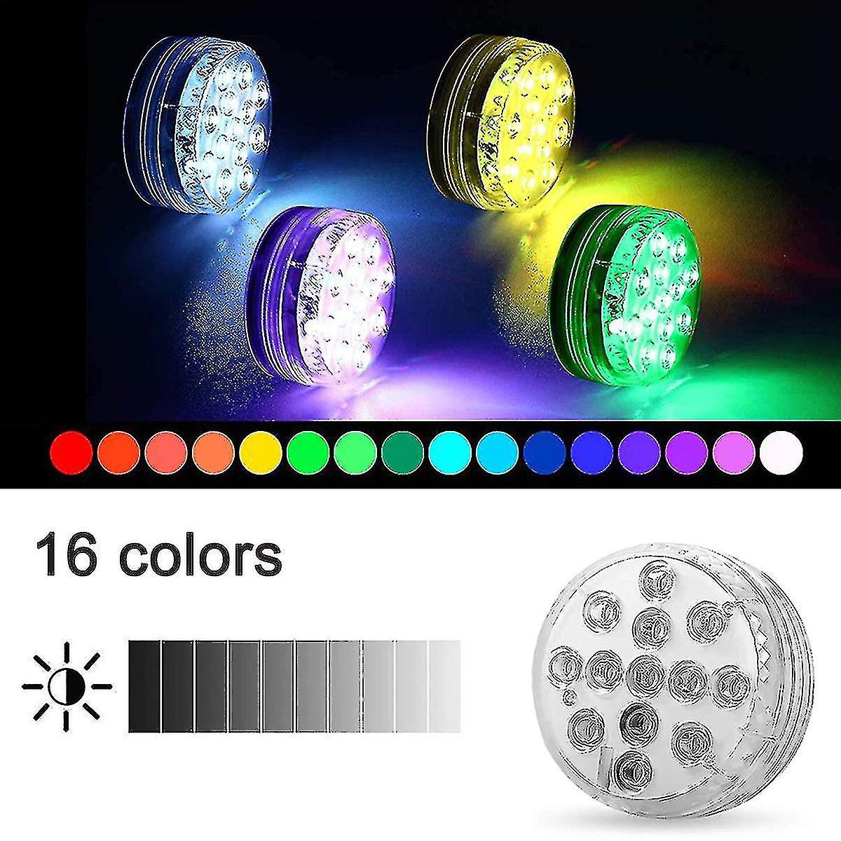 Led Lights Waterproof With Remote (rf), Suction Cups, Changing ...
