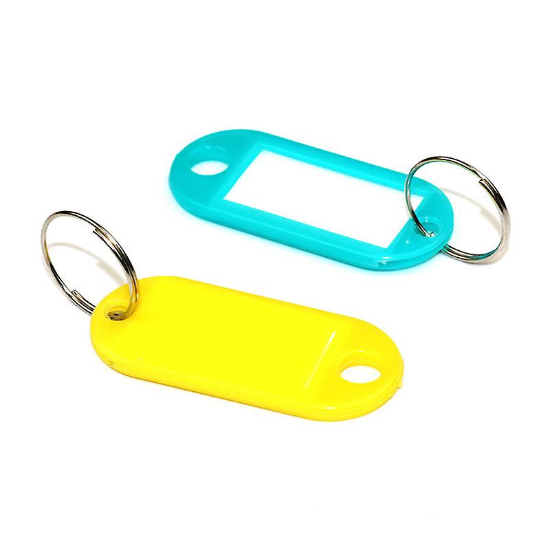 Colorful Key Rings,50Pack Plastic Key Tags Clear Key Chain Luggage Tags ...