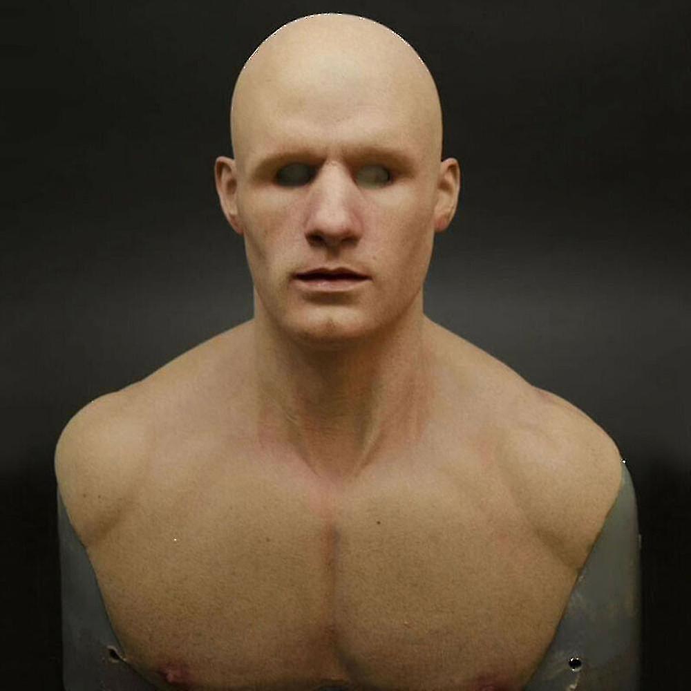 Latex Realistic Mans Face Cover Mask Male Disguise Cosplay Party Props ...