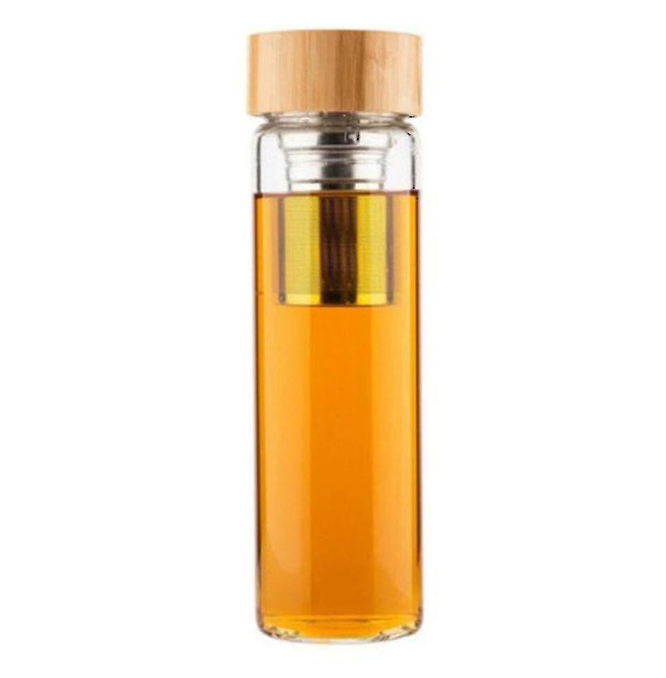 Tea Bottle With Strainer 450 Ml, Double-walled Tea Maker Glass ...