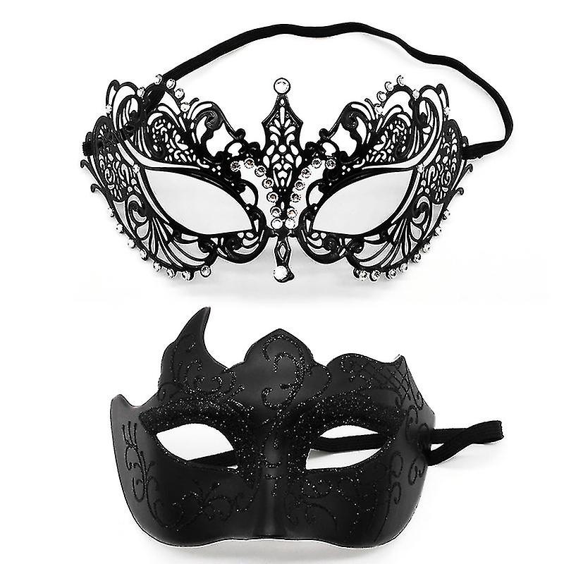 2pcs Masquerade Mask Venetian Masks, Metal Masquerade Mask For Men ...