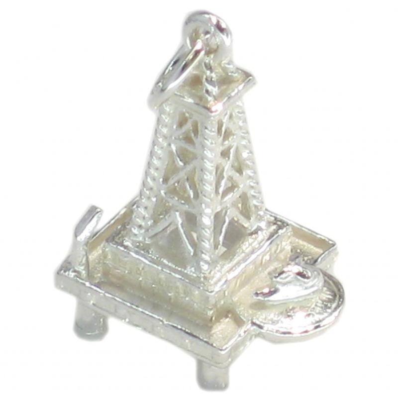 Oil Rig Sterling Silver Charm .925 X 1 Drilling Platform Rigs Charms ...