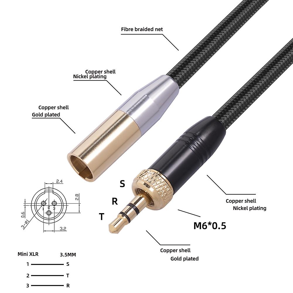 Audio Mic Cable Internal Thread 3.5MM Male To MINI XLR 3PIN Adapter ...