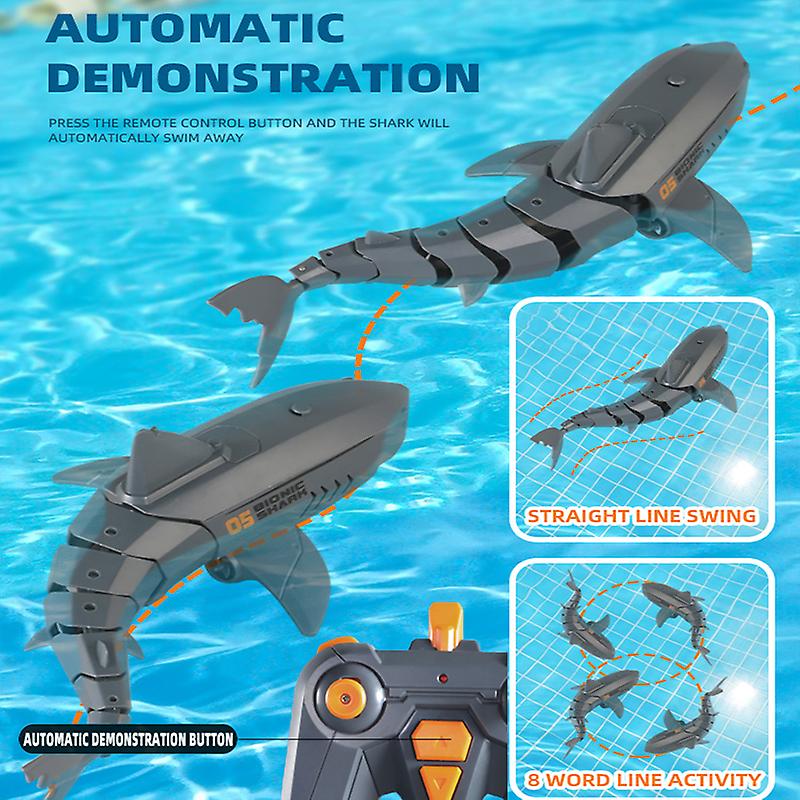 2.4g Rc Shark Robot Electric Simulation Waterproof Fish Remote Control ...