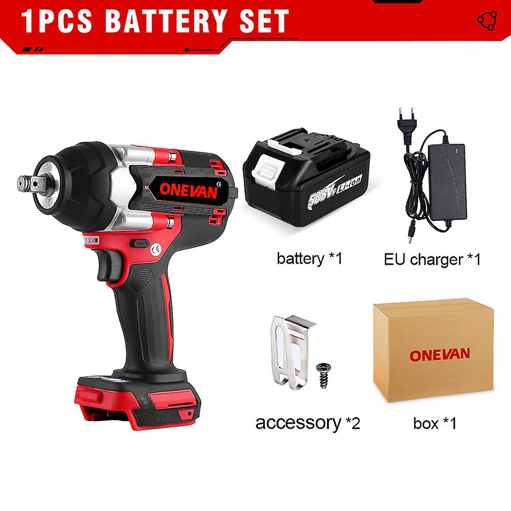 Onevan 1800n.m Brushless Electric Impact Wrench 1/2 Inch Cordless ...