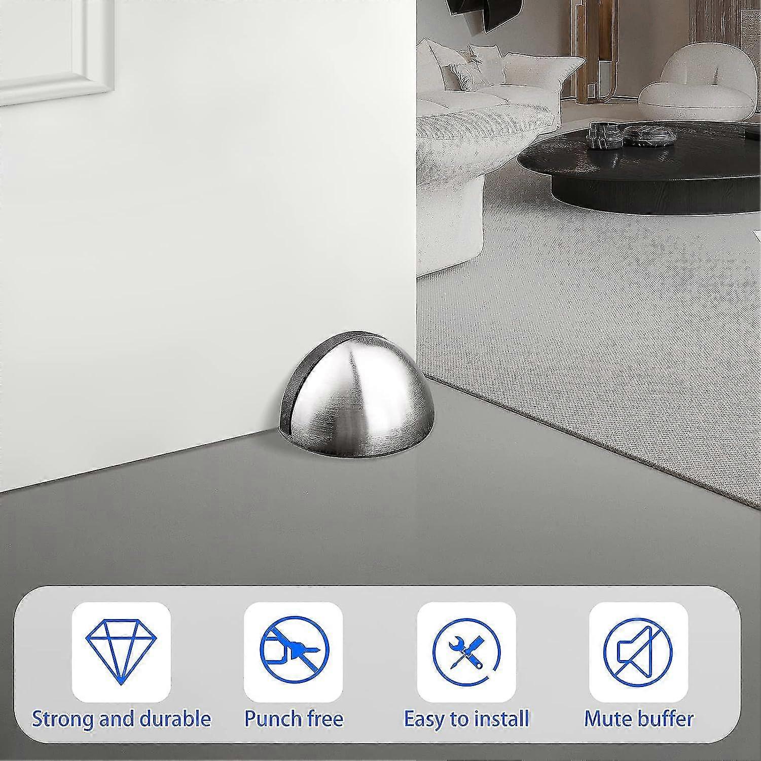 1Set of 6 (Gold)Door Stops, Stainless Steel Adhesive Door Stoppers ...