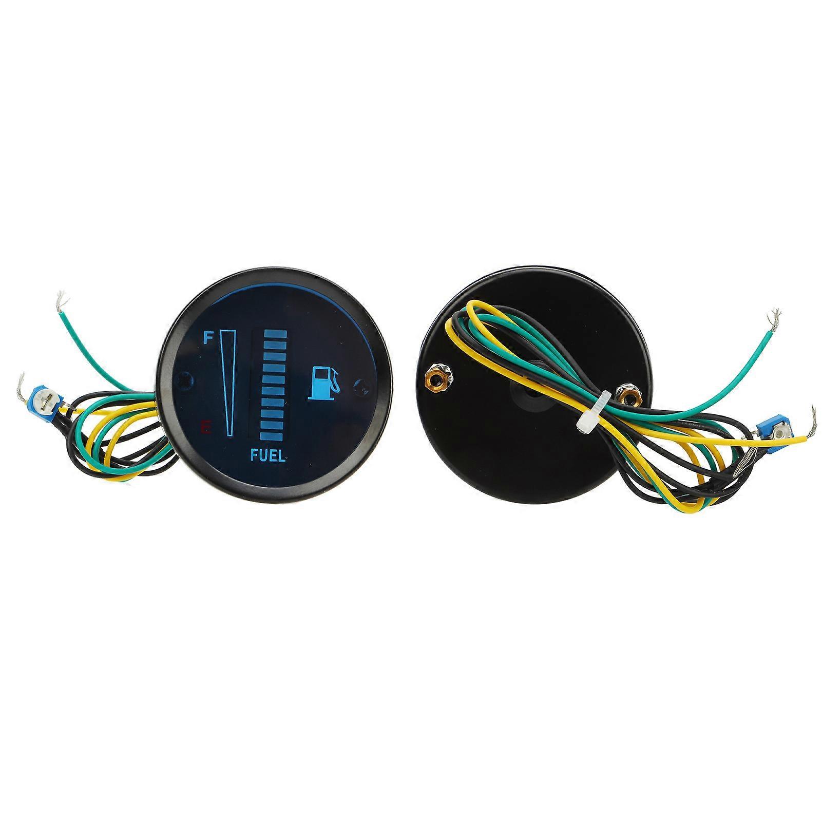 Motorcycle Fuel Level Gauge 52mm Housing Diameter LED Light Display ...