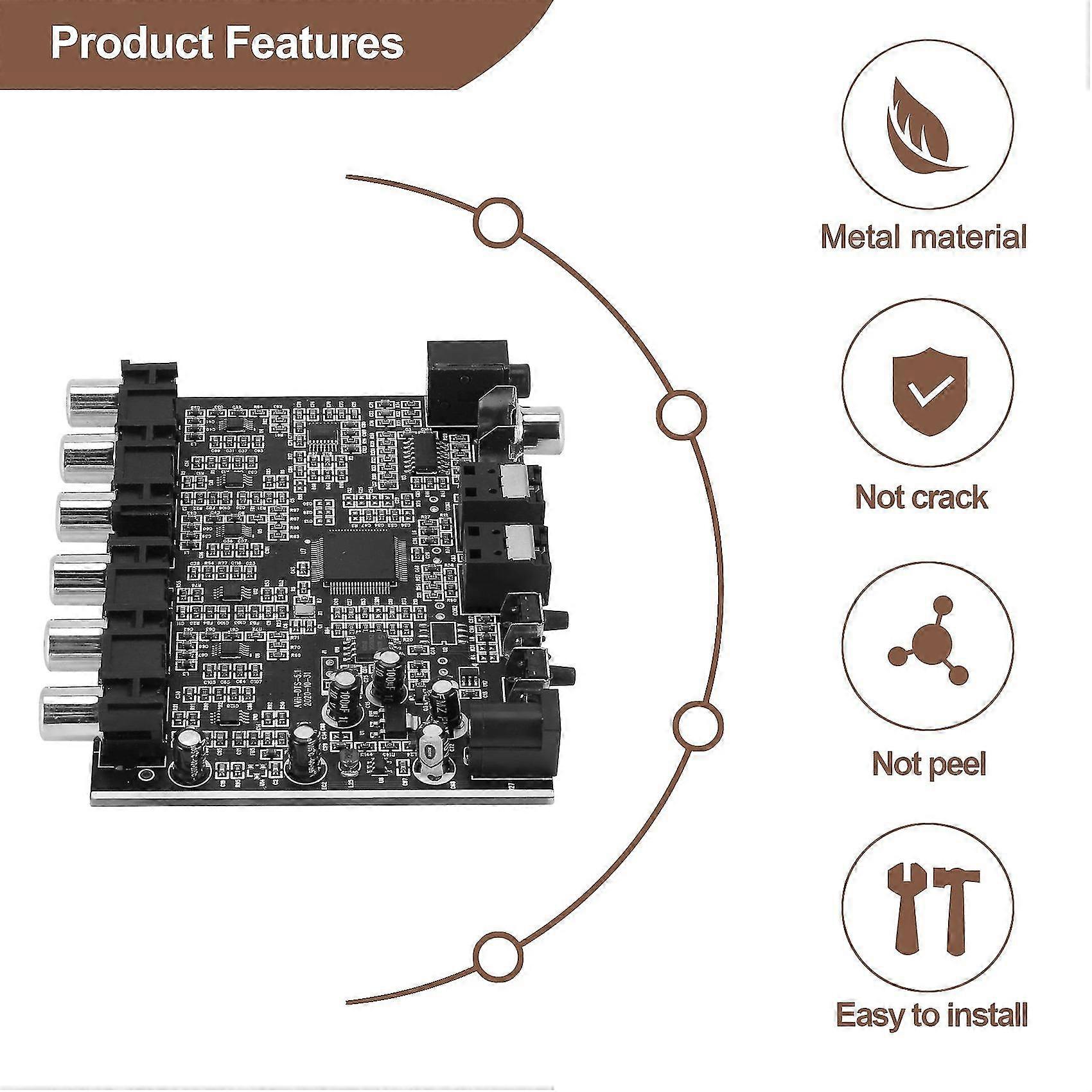 DAC Module 5.1 Channel AC-3 PCM Digital Optical DTS RCA HiFi Stereo ...