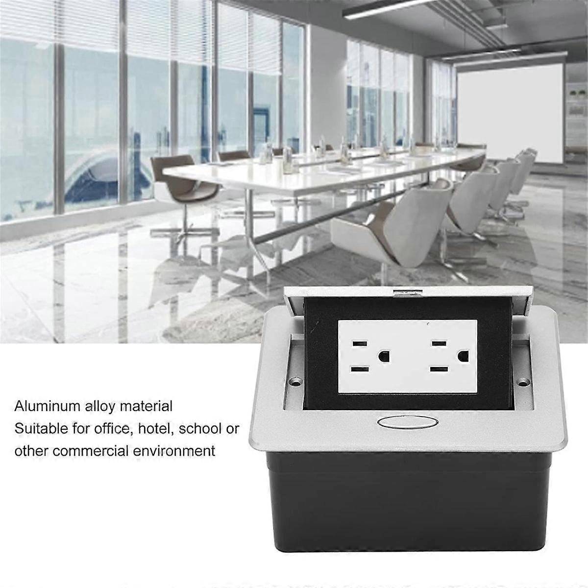 2 Outlets Pop-Up Floor Electrical Outlet Recessed Hidden Countertop ...