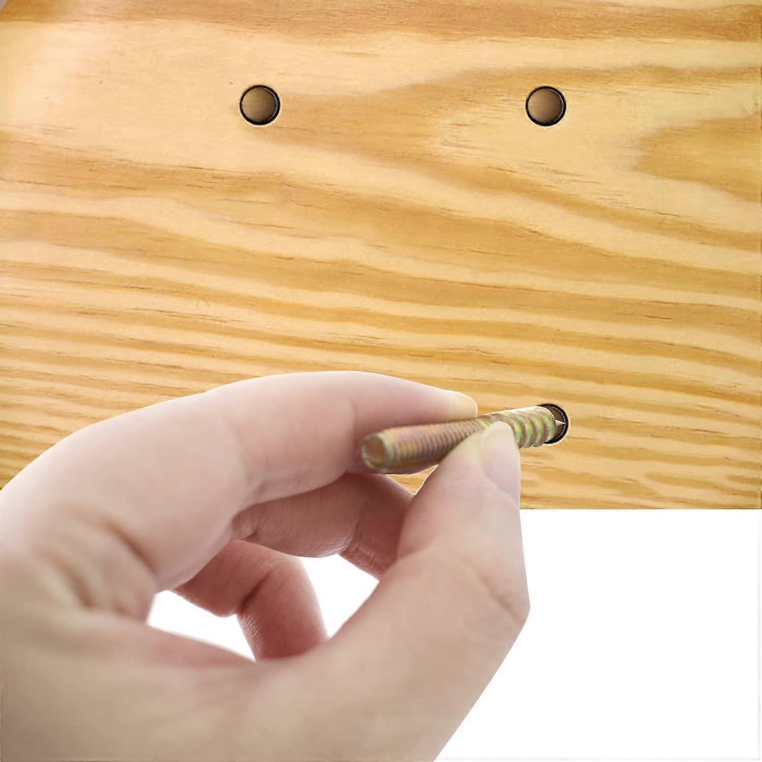 10Pcs Double Thread Screws, Wood Furniture Connector, Double End ...