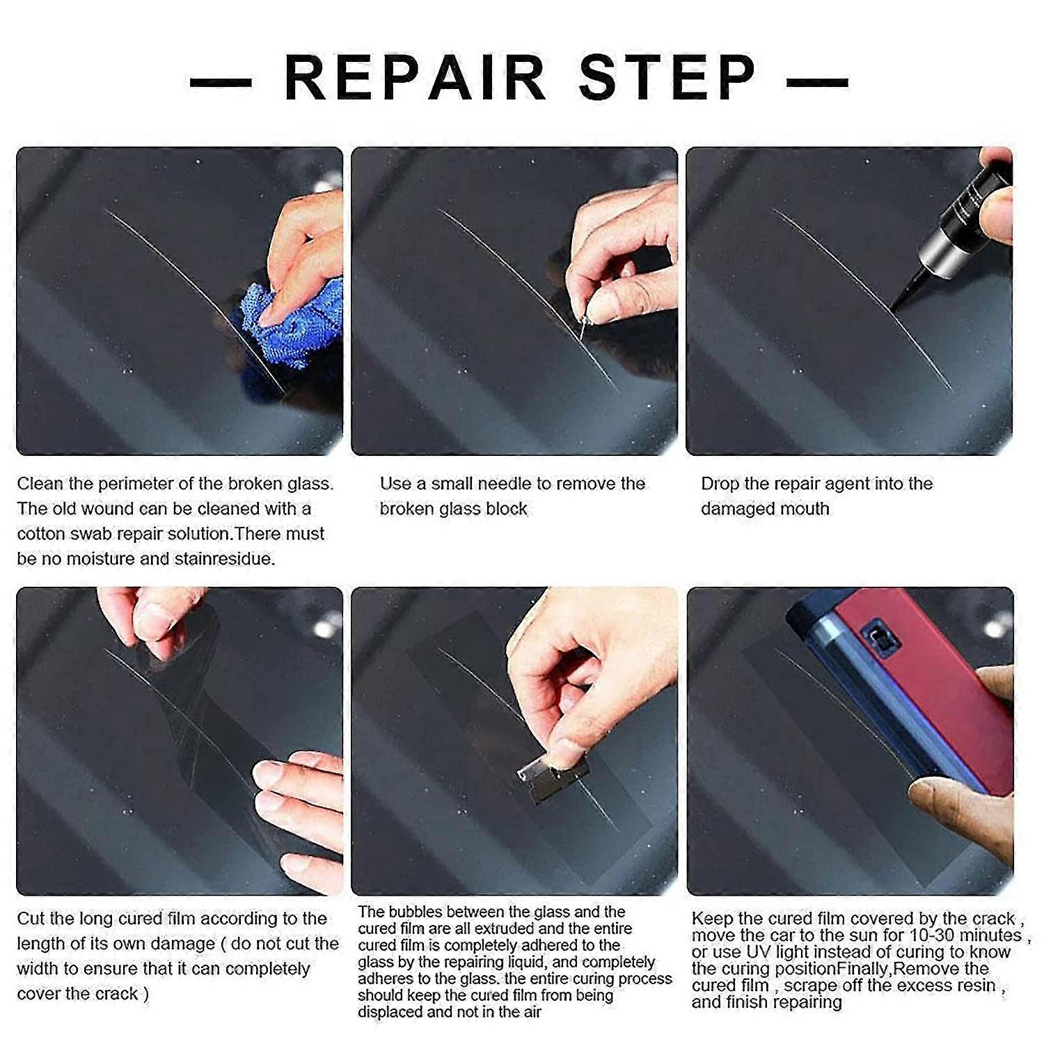 Windshield Crack Repair Kit Car Window Glass Liquid Nano Repair Set For ...