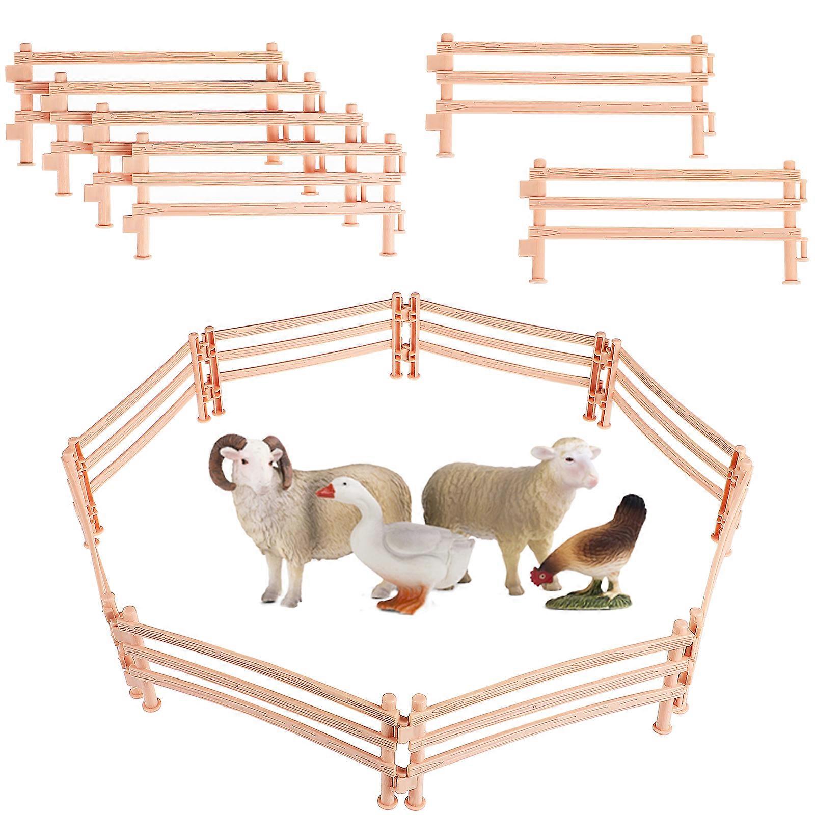50 Pcs Realistic Toy Fences Corral Fencing Panel Accessories Farm Fence ...
