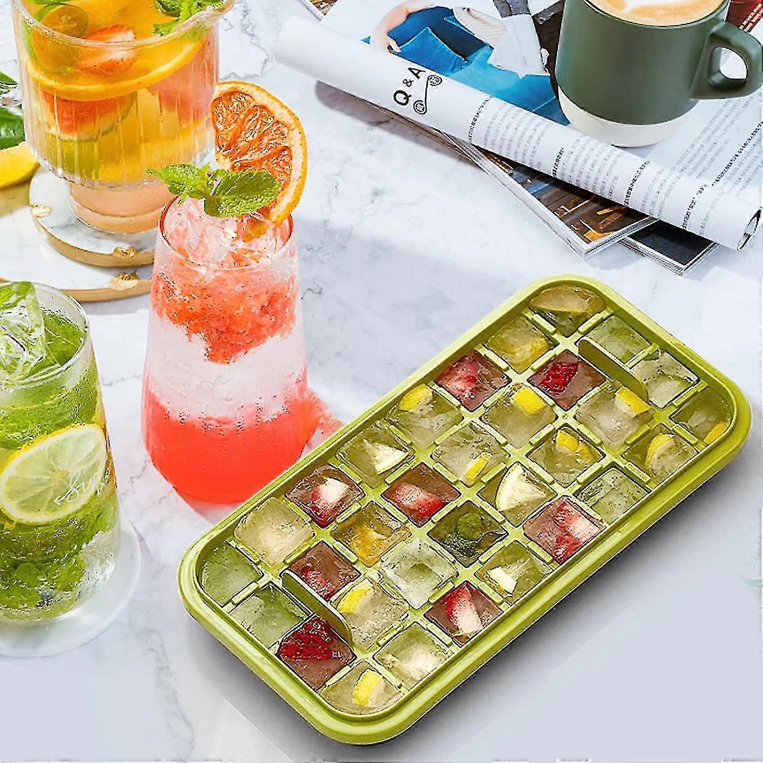 One Piece, Ice Box With Lid, Ice Scoop And 2 Ice Cube Trays For Freezer ...