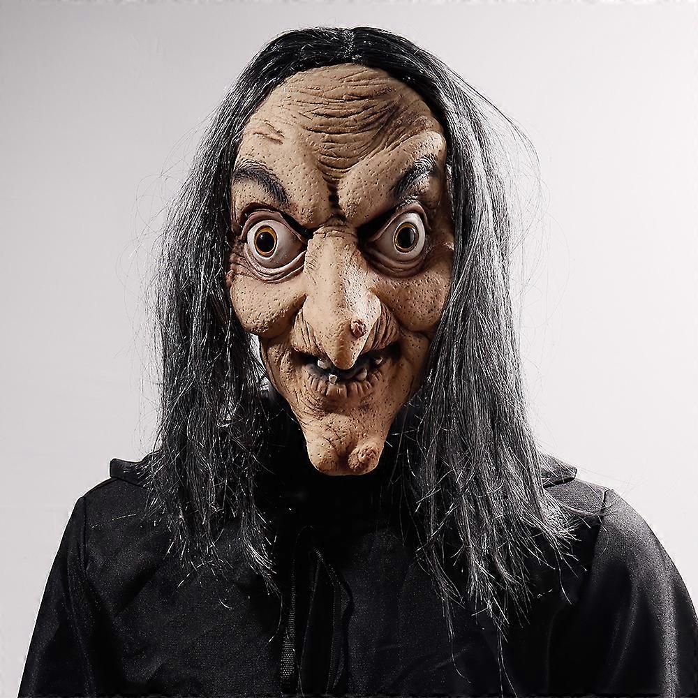 Halloween Horror Old Witch Mask Cosplay Creepy Ghost Face Long Nose ...