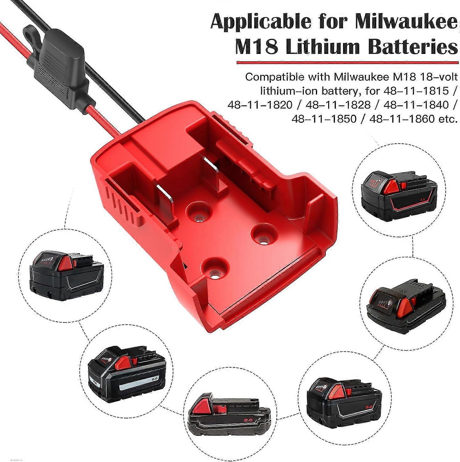 2 Packs Power Wheel Adapter for Milwaukee M18 Battery Adapter 18V Power ...