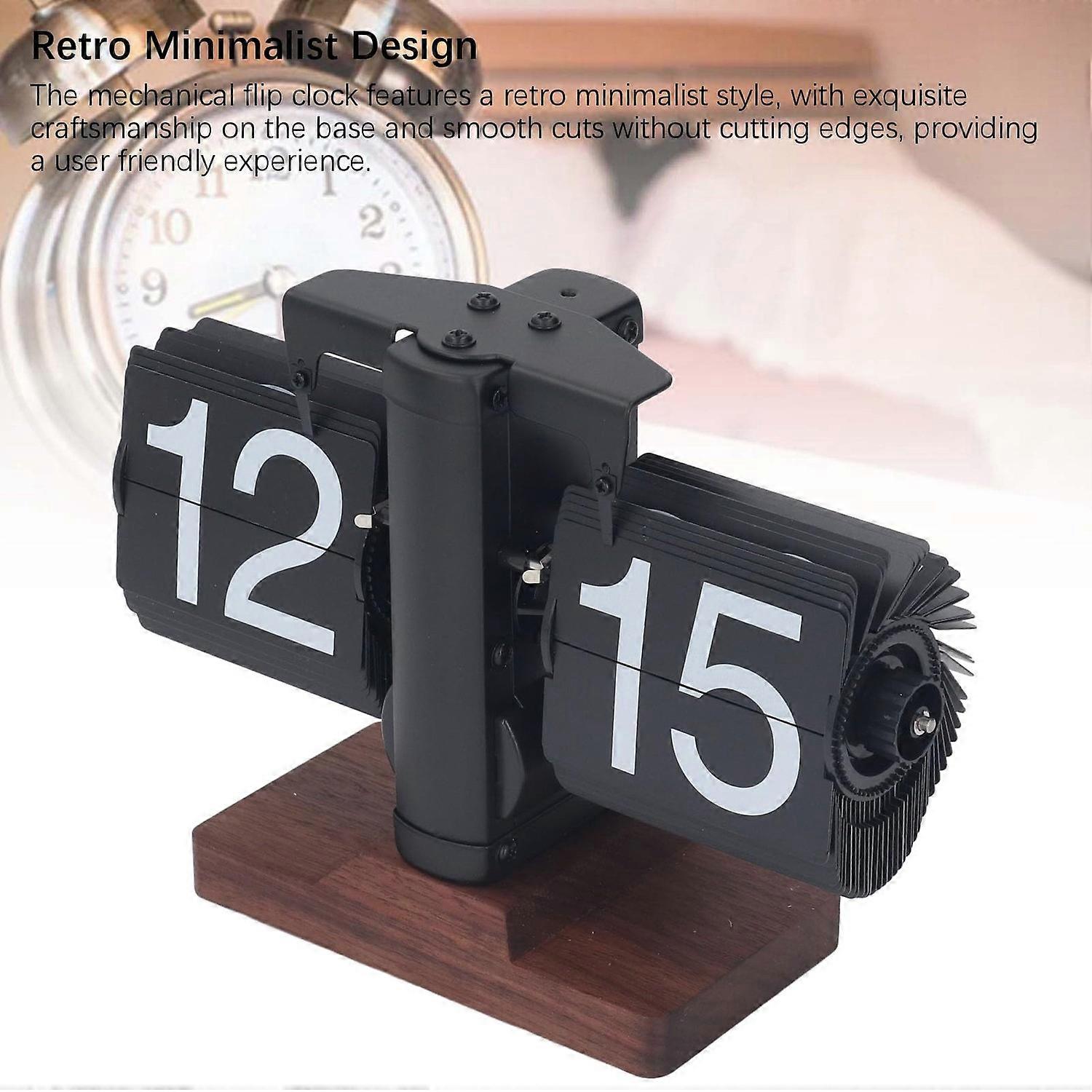 Auto Flip Clock Living Room Retro Desk Clock Balance Mechanical Flip ...