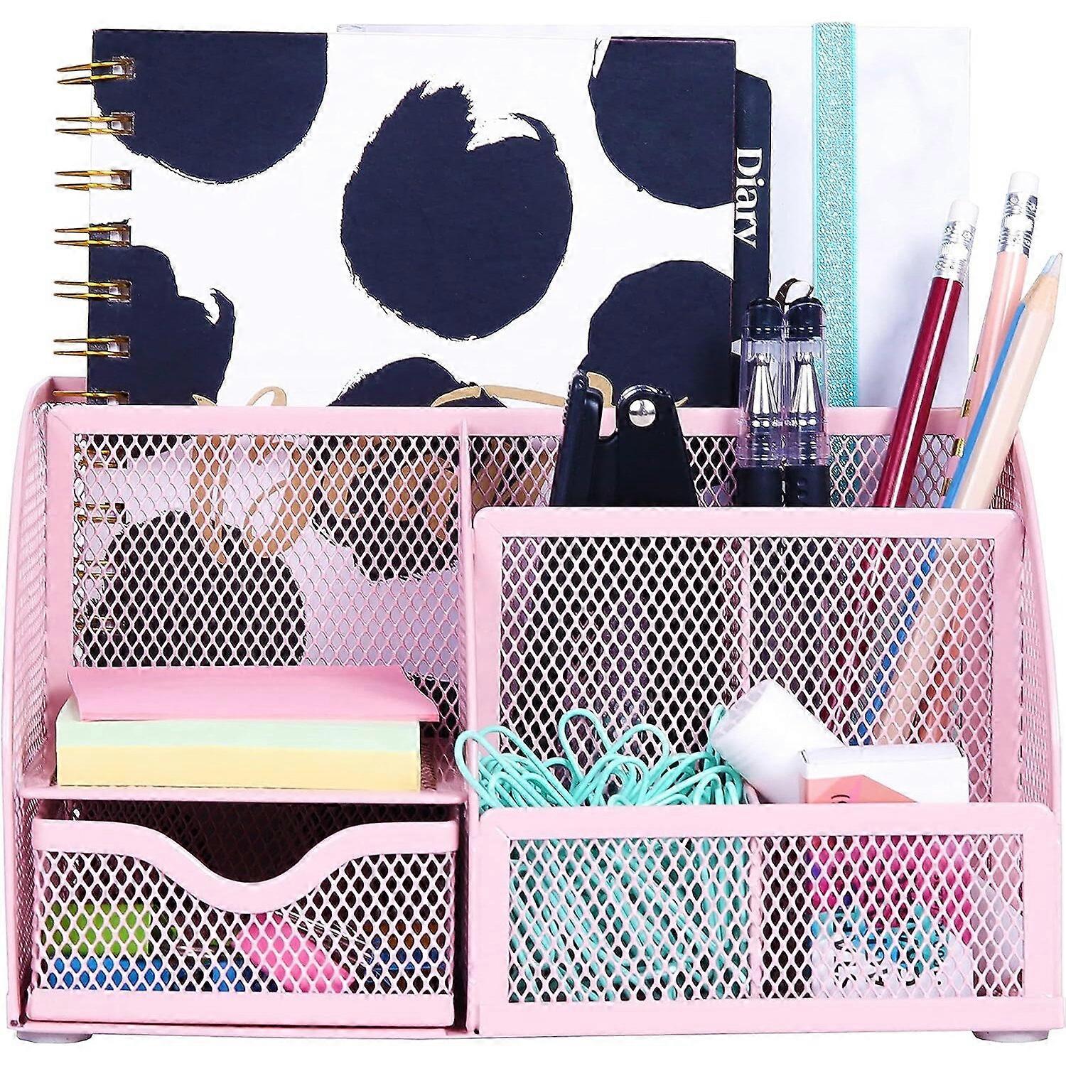 Mesh Desk Organizer, Compact And Stylish Multifunctional Organizer With ...
