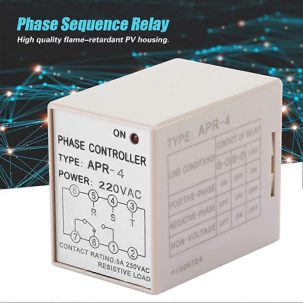 APR-4 Phase Loss Reverse Protection Relay Phase Sequence Controller 10A (220VAC) | Fruugo UK