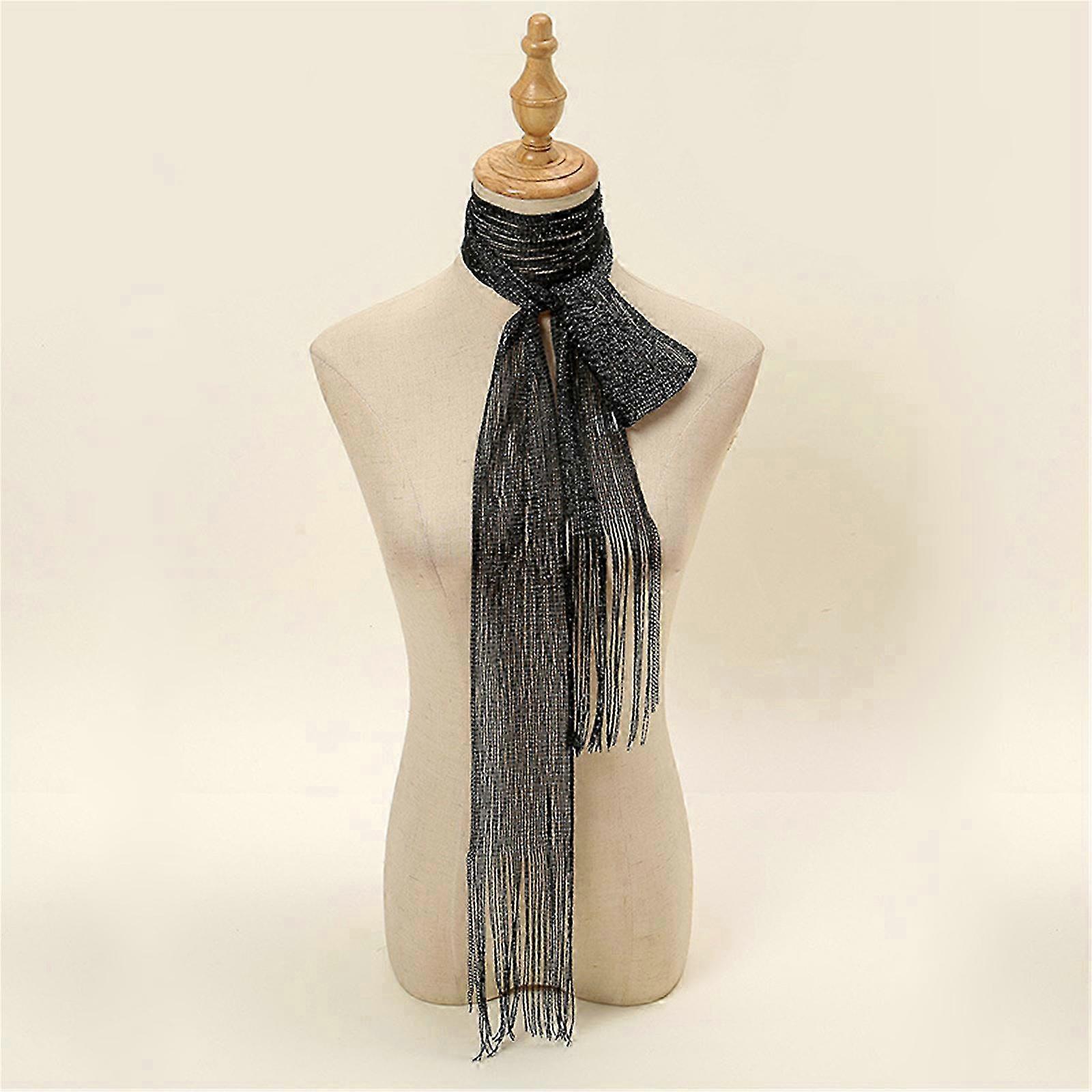 Long Thin Fringed Shimmering Scarf for Women, Formal Dinner Party ...