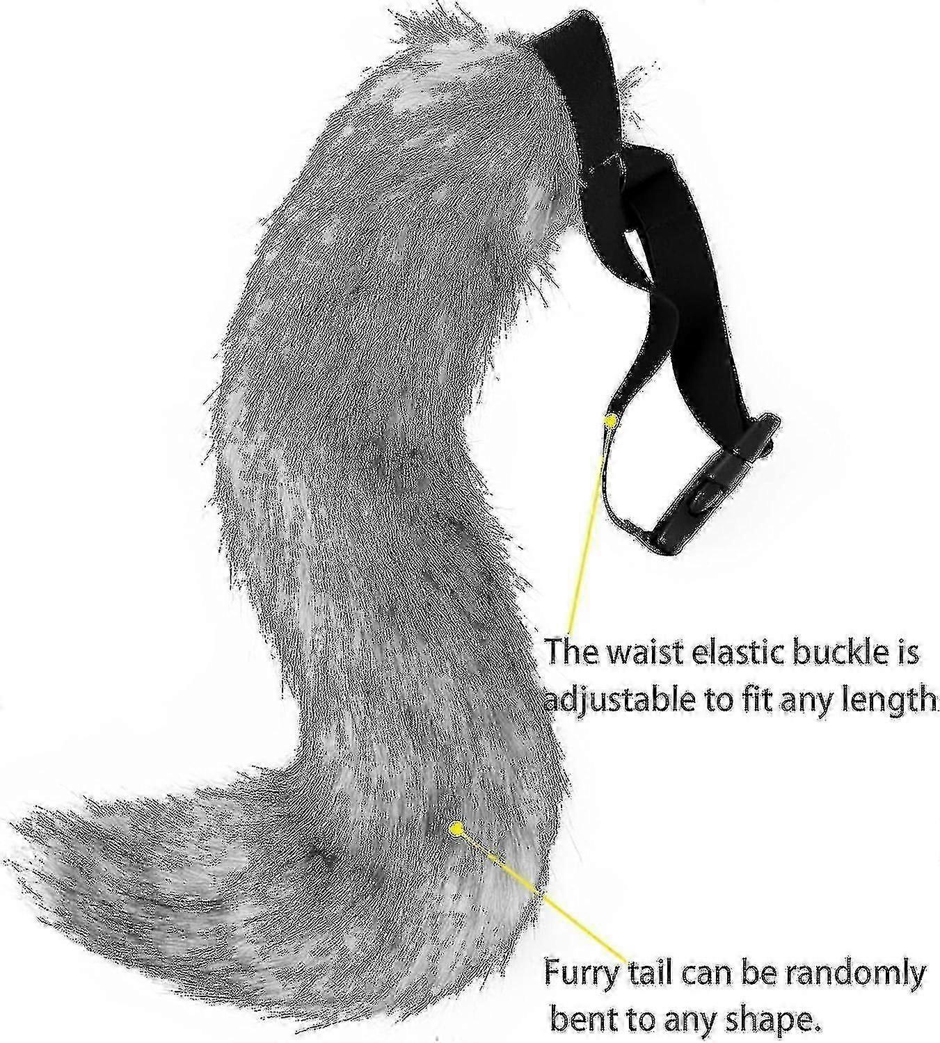 Faux Fur Fox Tail Cat Wolf Cosplay Costume Set for Halloween Christmas ...