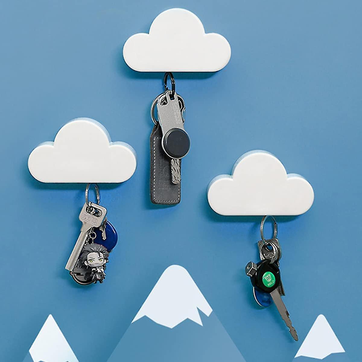 4 Pieces Iave Magnetic Keys Holder,cloud Key Holder Magnetic Key Rack ...