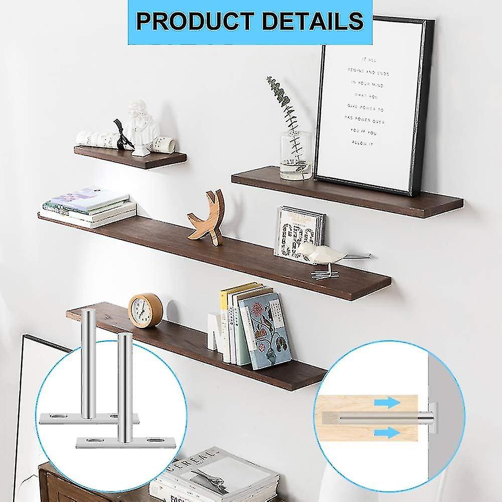 6 Pcs Floating Shelf Bracket 75mm(3") Invisible Bracket Wall Shelf ...