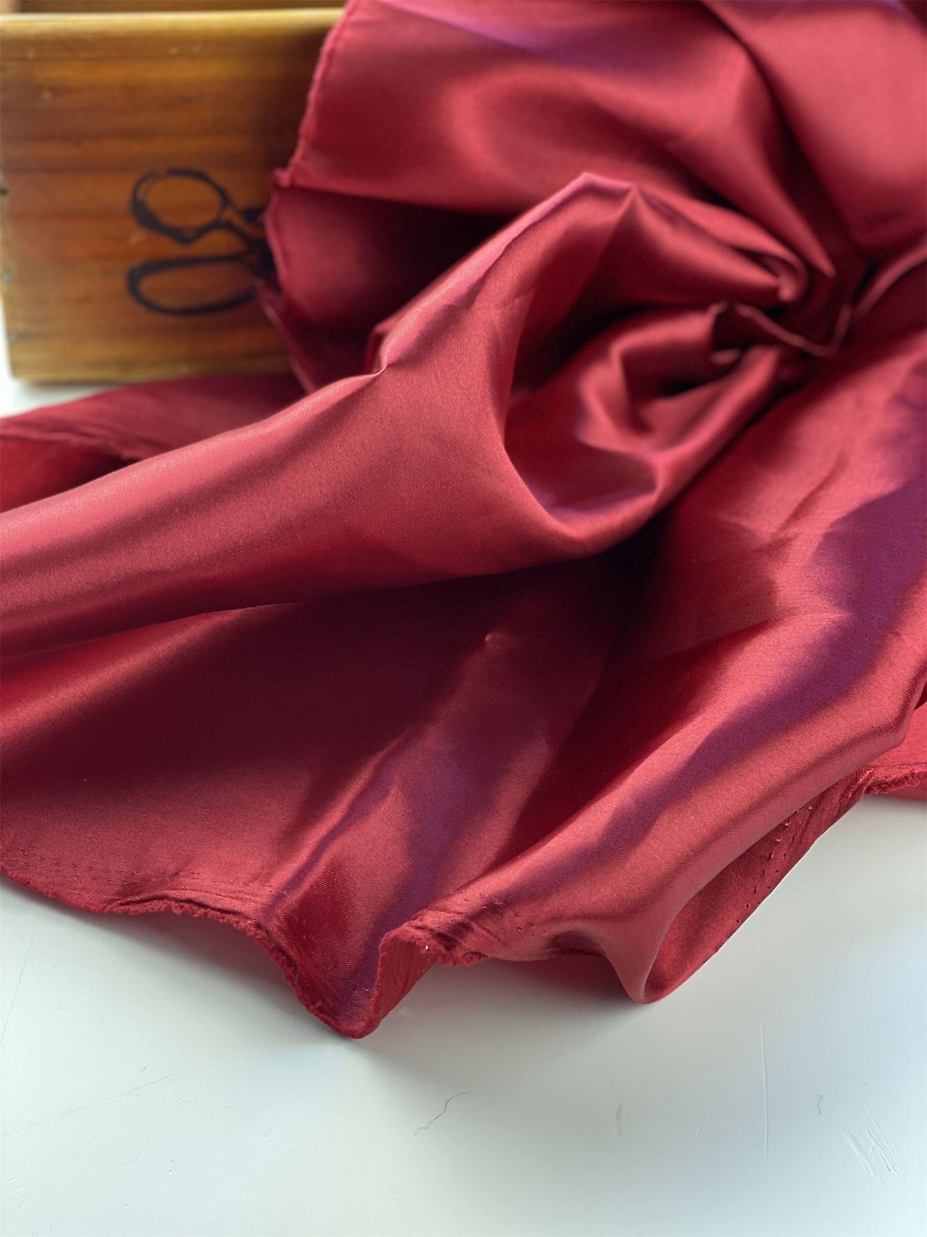 Minerva Liquid Satin Fabric Dark Red - per metre | Fruugo UK