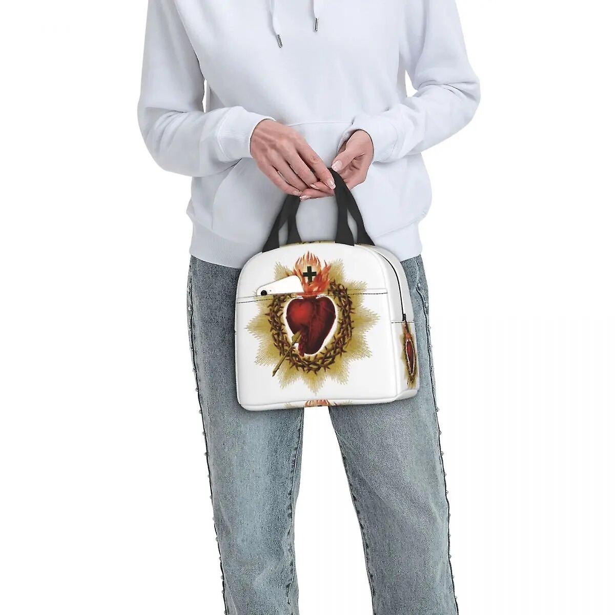Sacred Heart Of Jesus Lunch Bag Women Catholic Christian Cooler Thermal ...