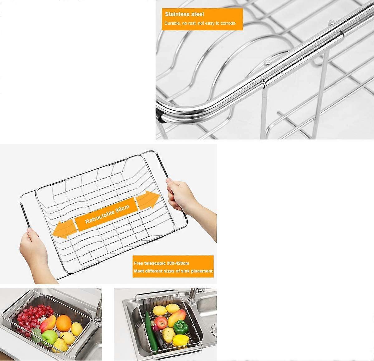 Dish Drying Rack Over Sink, Stainless Steel Sink Drainer Rack ...