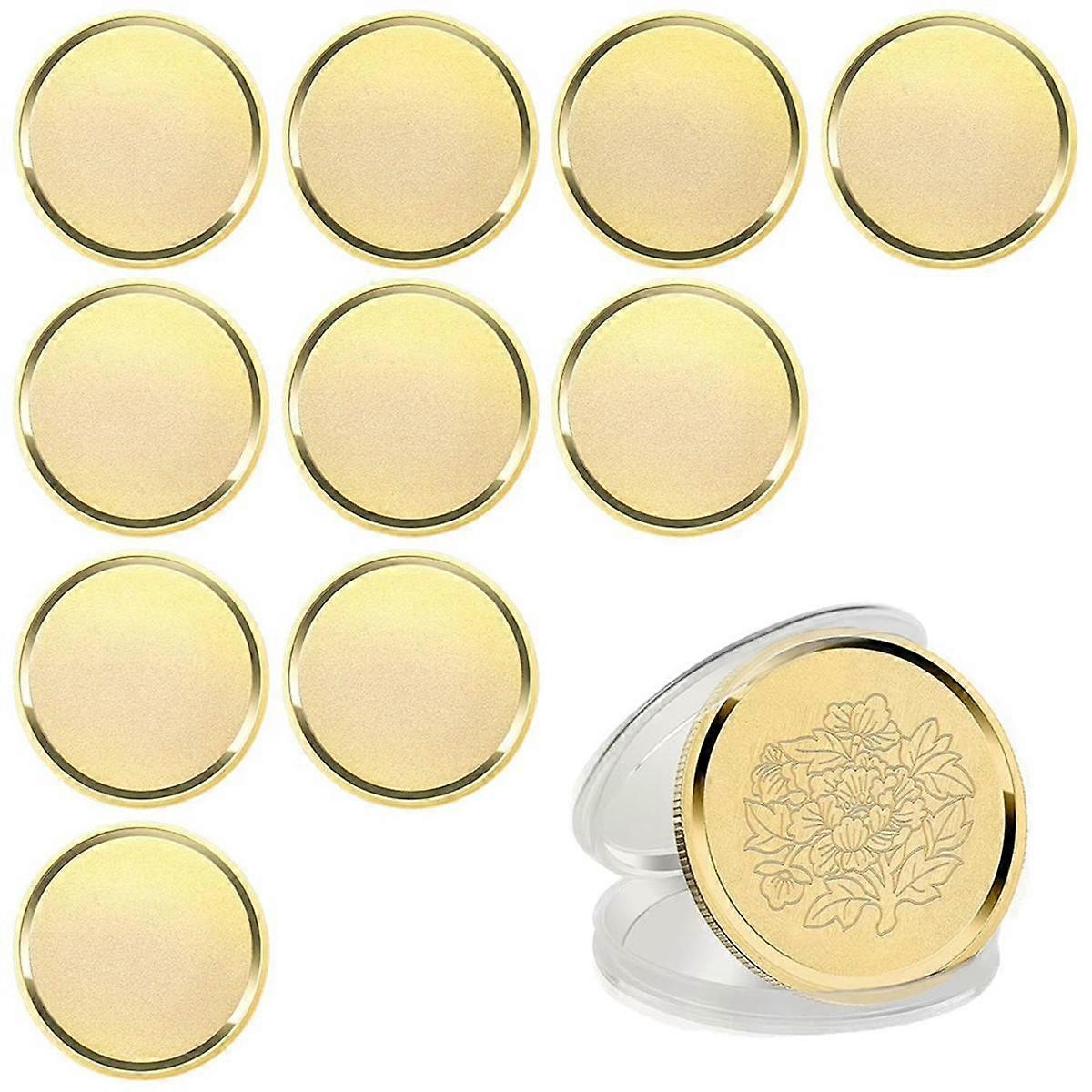 10Pcs Brass Laser Engraving Blanks Blank Challenge Frosted Coin with ...