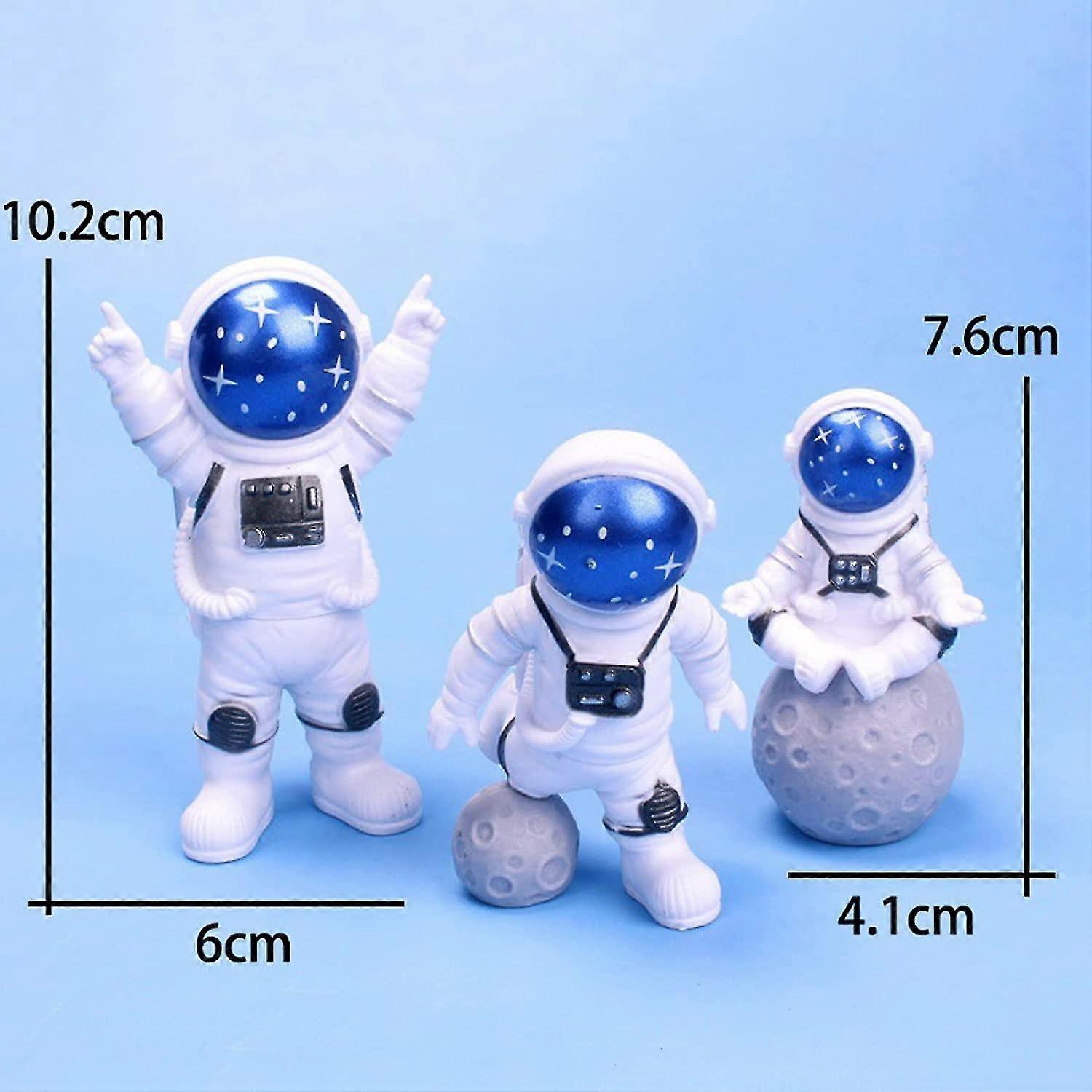 3pcs Astronaut Figurine Cake Topper Outer Space Cake Decoration ...