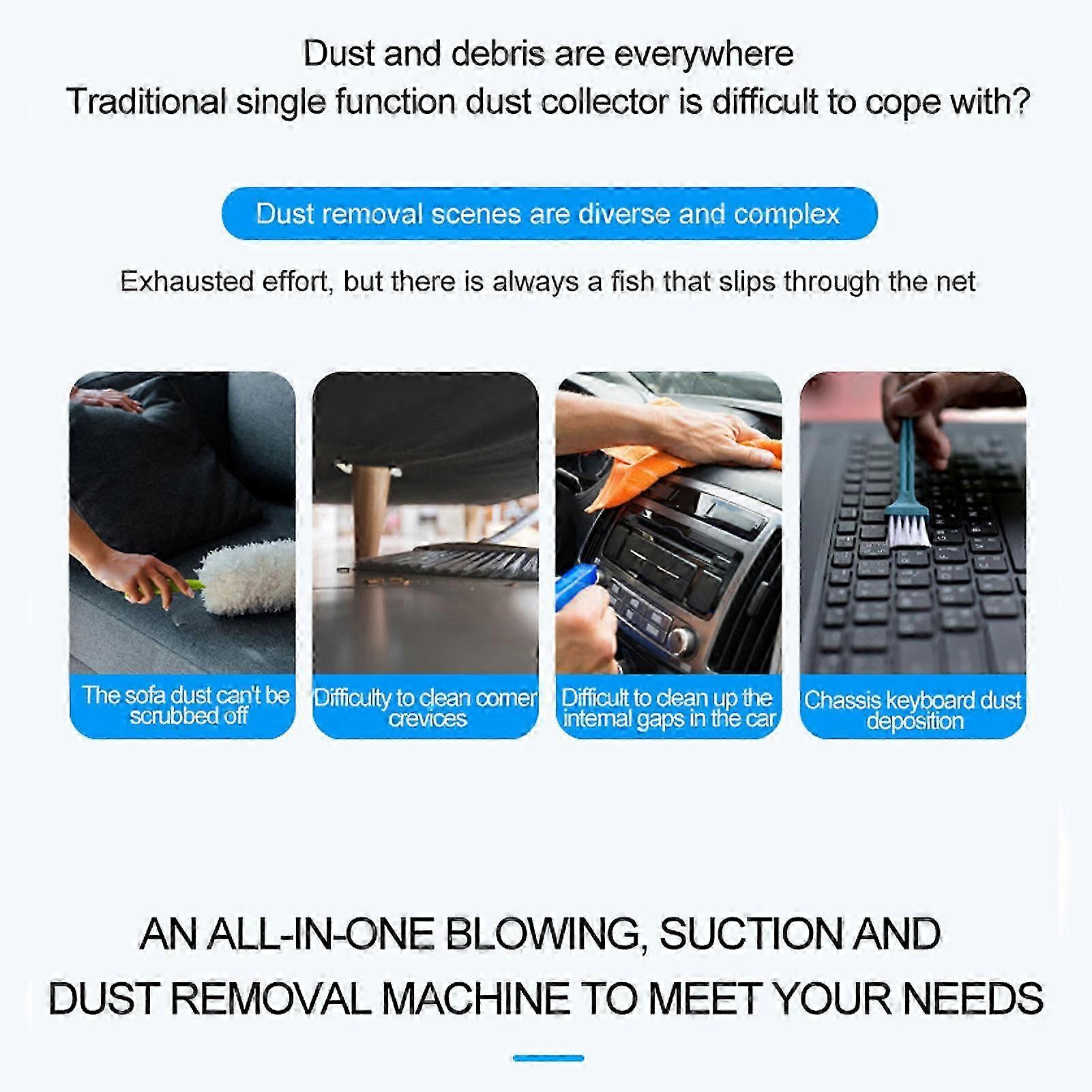 Wireless Charging Car Vacuum Cleaner Rechargeable Blow Suction ...