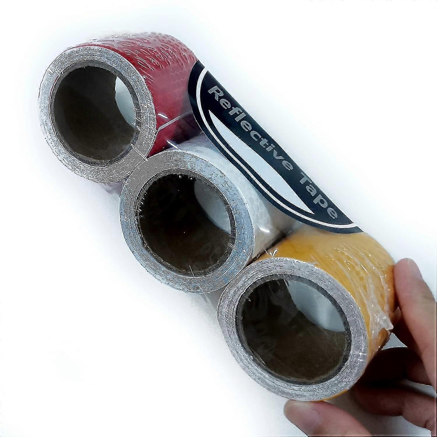3 Rolls Reflective Tapes 3 Colors, Reflective Warning Tape Night Safety ...