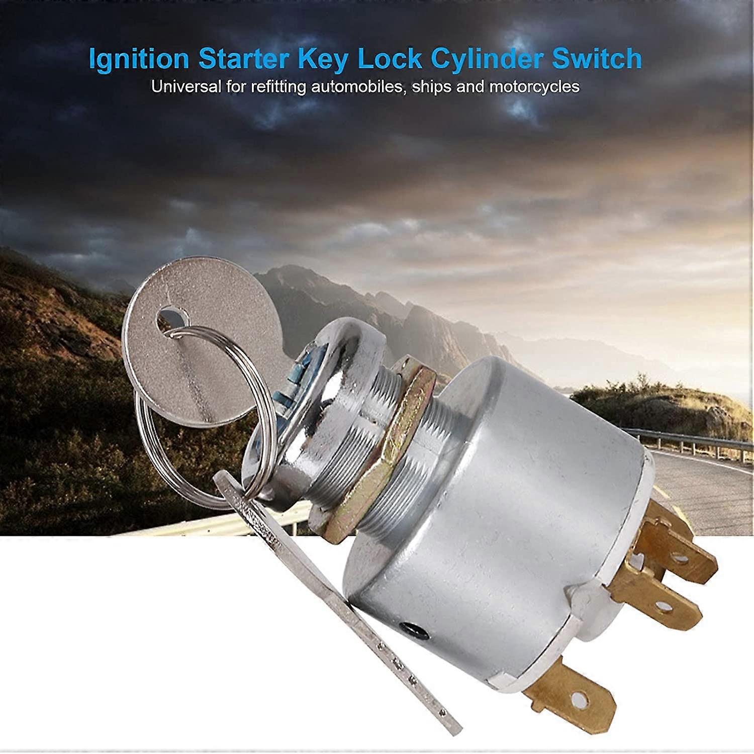 Ignition Switch, 12V Universal Engine Start Switches with Key Suitable ...