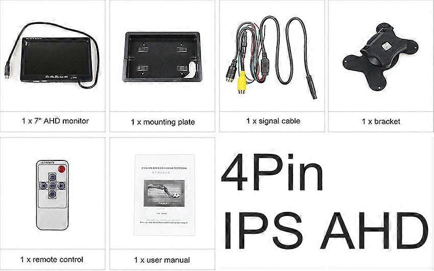 1024x600 7inch AHD IPS LCD Car Monitor Rear View Monitor Max Support ...