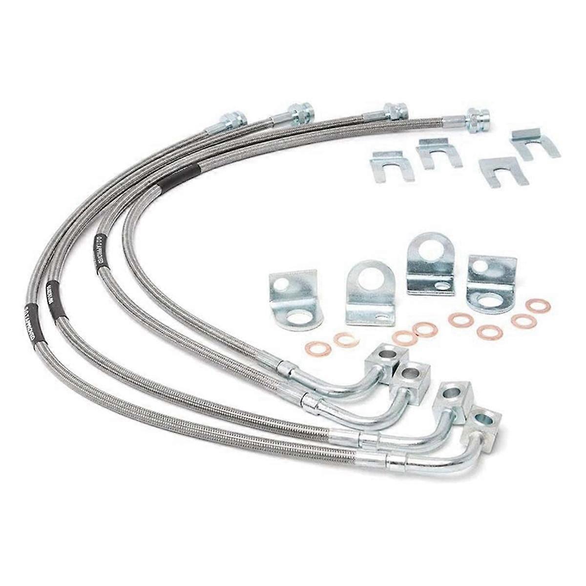Front & Rear Braided Brake Lines for JK 4inch-6inch Lift 89716 2007 ...