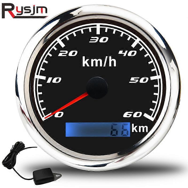 Universal 85mm GPS Speedometer Digital Gauge 30 60 120 200 KMH Odometer ...