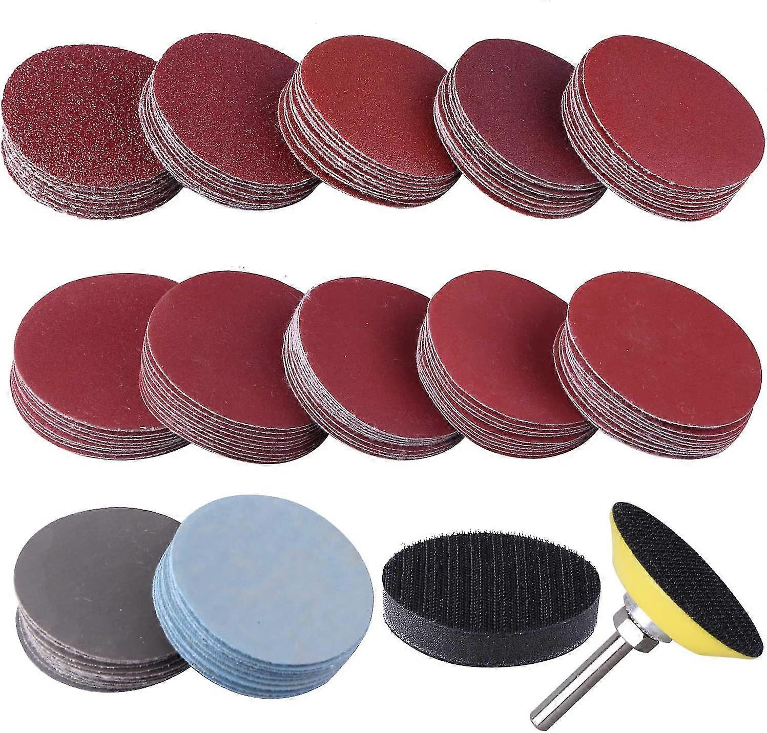 120 Pieces Sanding Discs 50mm Grit Sanding Discs 60 80 100 180 240 400 ...