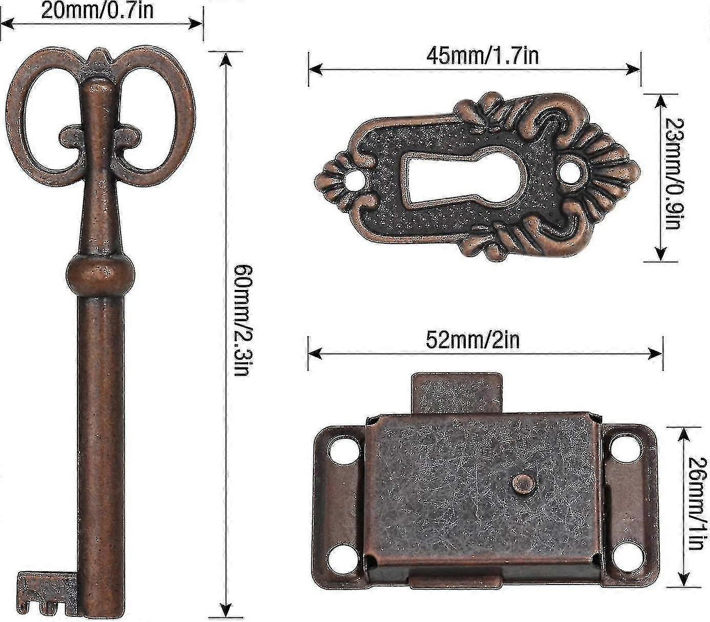 Vintage Cabinet Door Lock, Cabinet Lock Antique Furniture Lock With Key ...