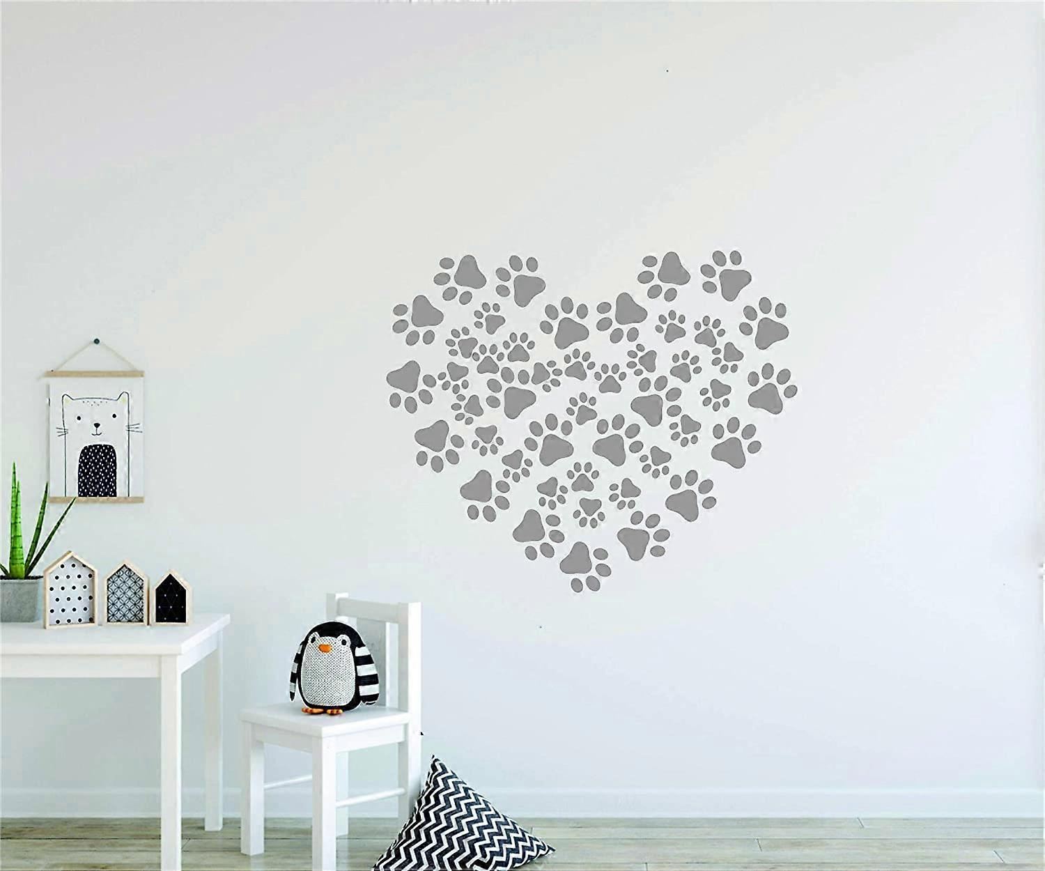 49 Pcs/Set of Dog Paw Wall Stickers Vinyl Paw Print Stickers Animal ...