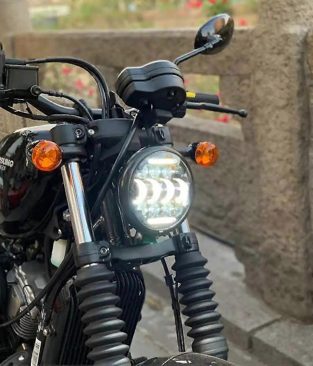 Motorcycle Angel Eyes Headlight Spotlights Auxiliary Bright Led ...