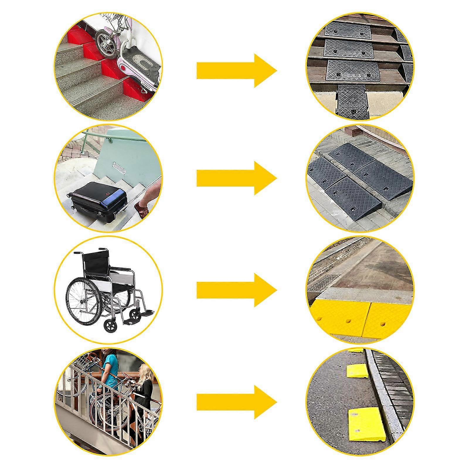 Curb Ramp Portable Lightweight Heavy Duty Plastic Threshold Ramp ...