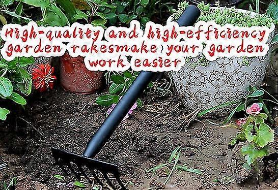 Garden Hand Rake, Mini Hand Cultivator, Heavy Duty Carbon Steel Garden ...