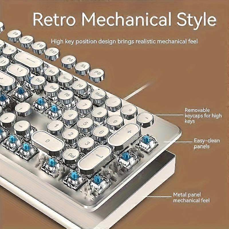 Type A EWEADN TK100 Punk Wired Keyboard Computer Laptop Mechanical Keyboard | Fruugo UK