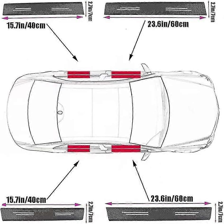 4 Car Door Sill Protector Film,Carbon Door Step Protector,Step Door ...