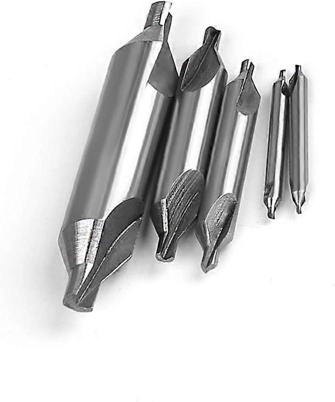 5 Pieces Center Drill Bit, Hss Double End Drill Bit 60 Degree High ...