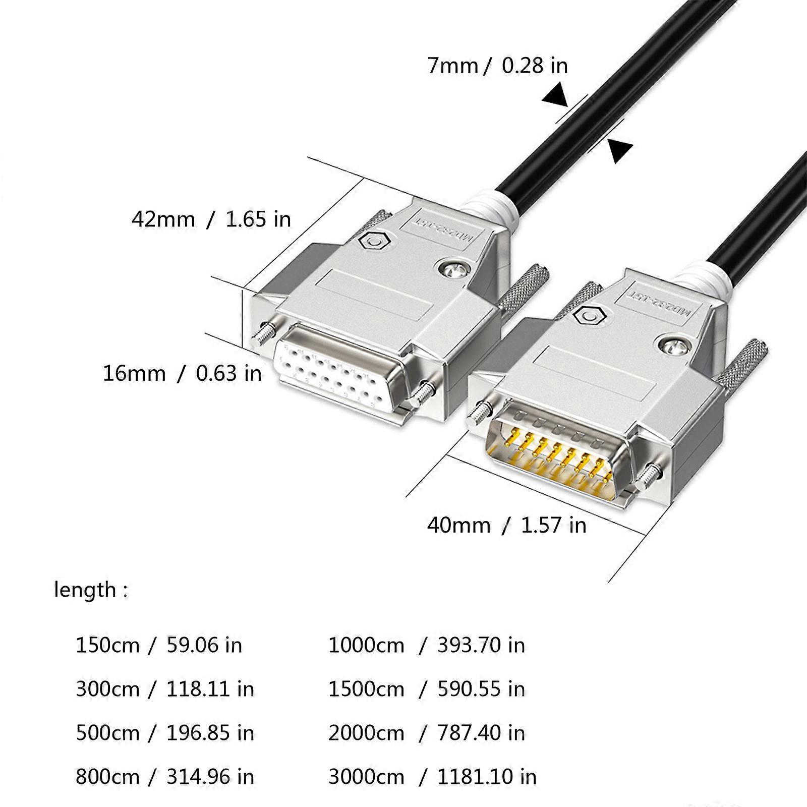 DB15 Data Line Cable Cord Male to Male/Female to Female/Male to Female ...