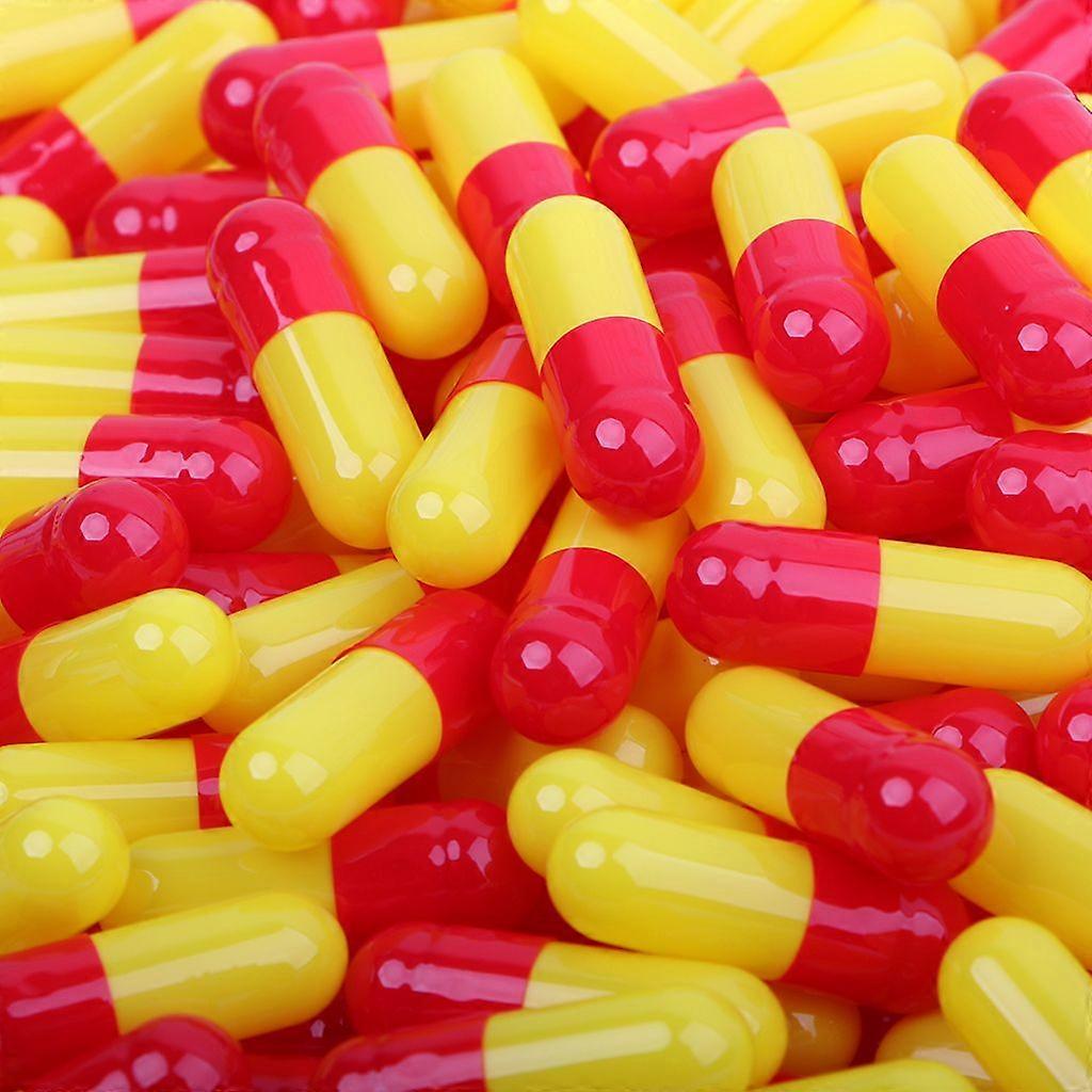 1000Pcs Red and Yellow Empty Hard Gelatin Capsule Size 0# Medicine for ...