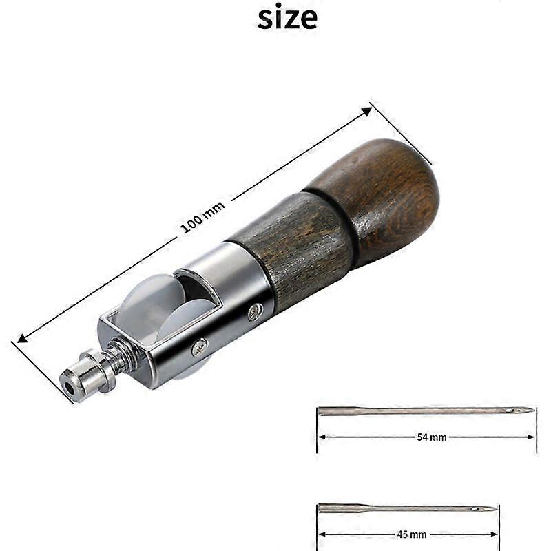 Leather Sewing Awl Kit with DIY Wooden Handle, Professional Hand Sewing ...