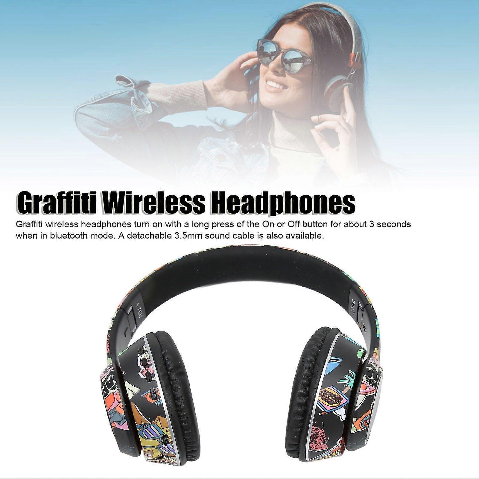 L750 Graffiti Bluetooth Headset RGB Lamp Support Memory Card LINEIN ...